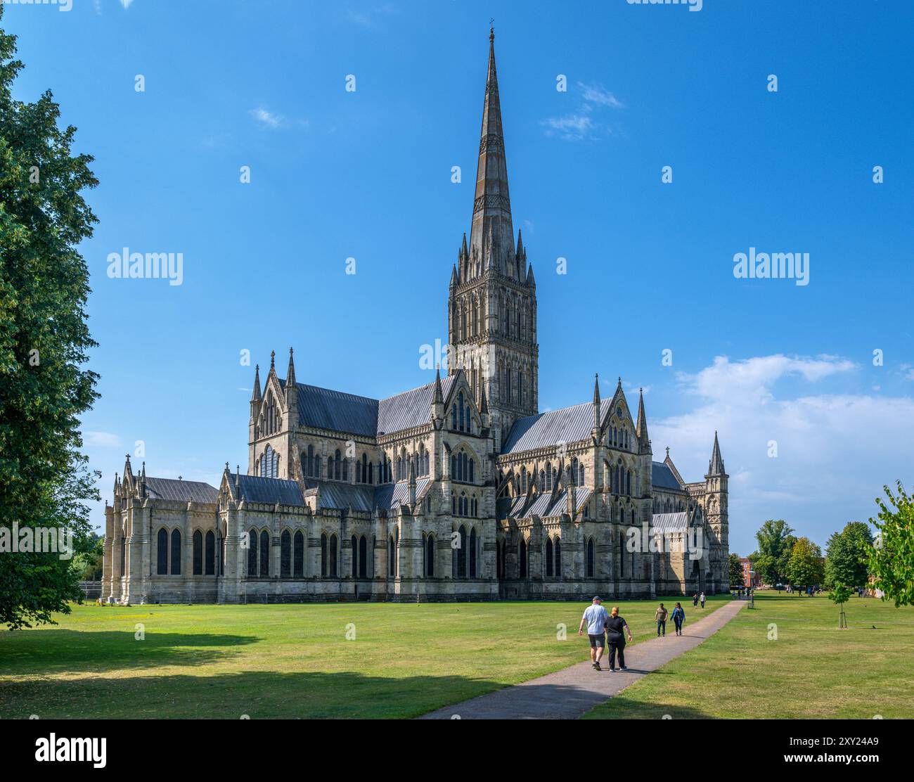 Salisbury Cathedral from North Walk, Salisbury, Wiltshire, England, UK ...