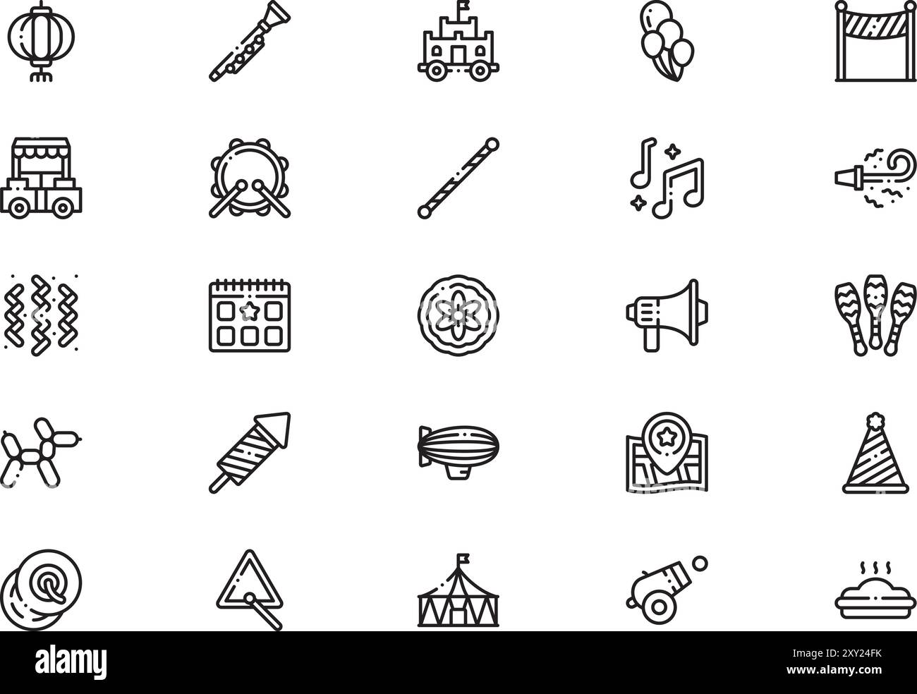 Parade icons collection is a vector illustration with editable stroke ...