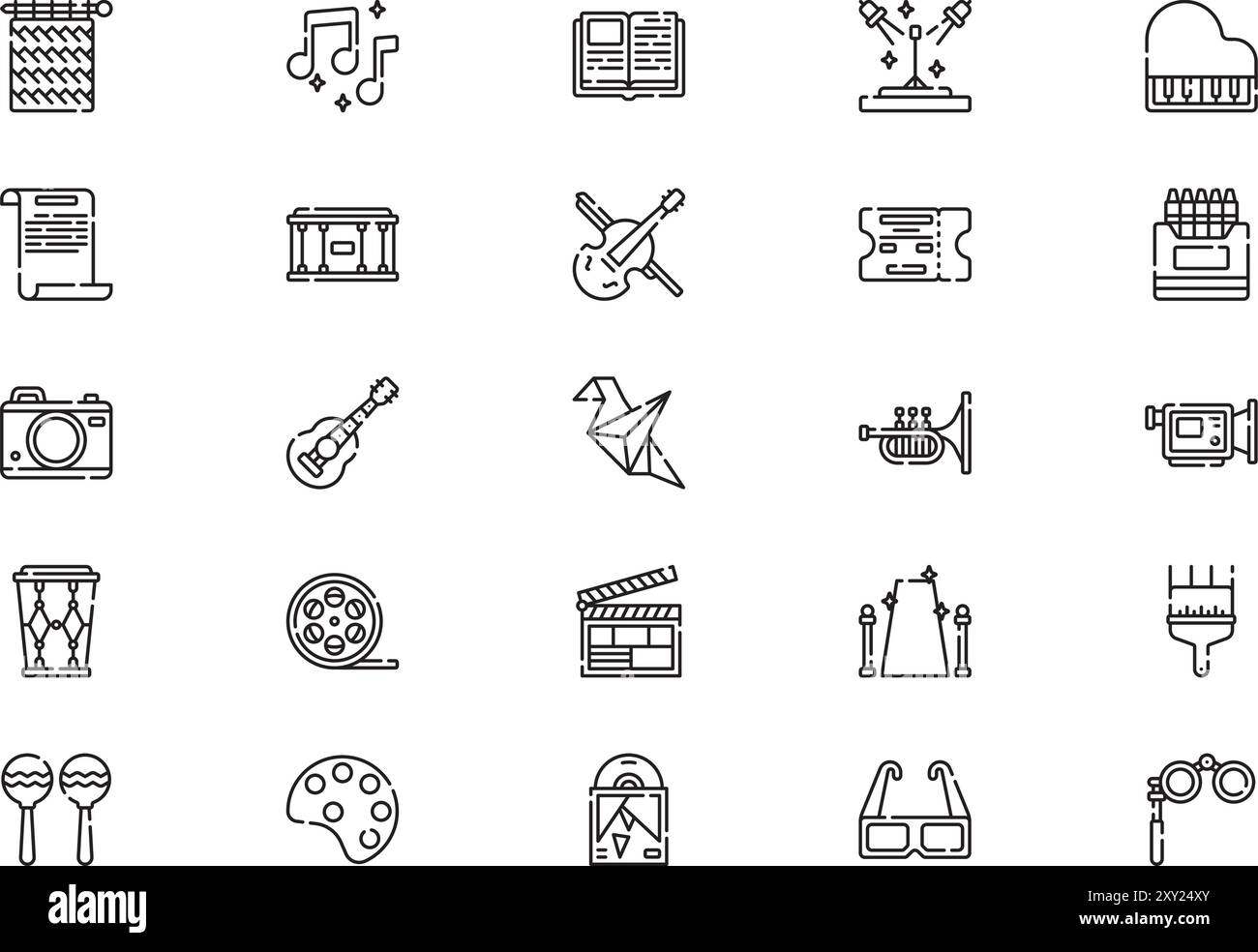Cultural activities icons collection is a vector illustration with ...