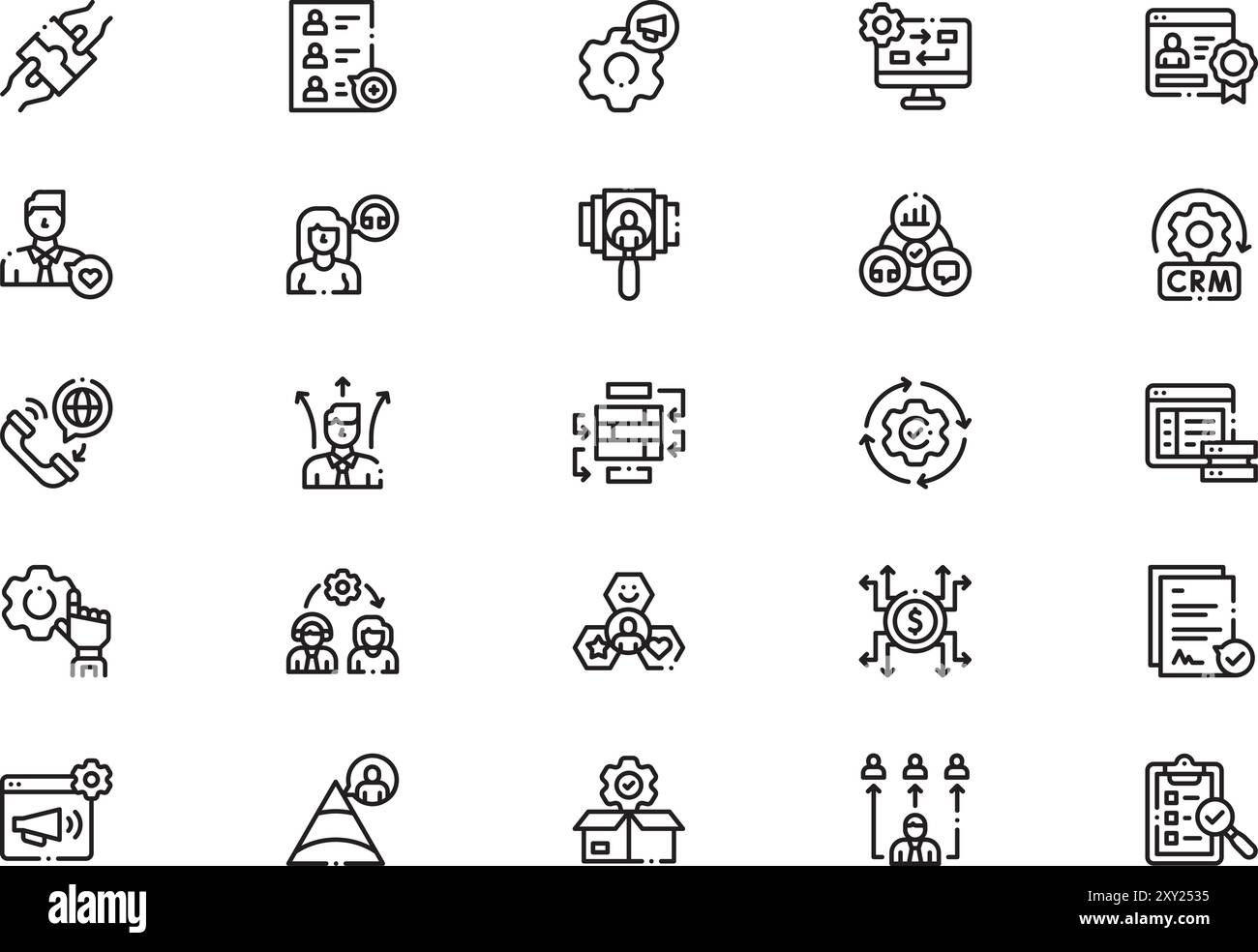 Crm icons collection is a vector illustration with editable stroke ...
