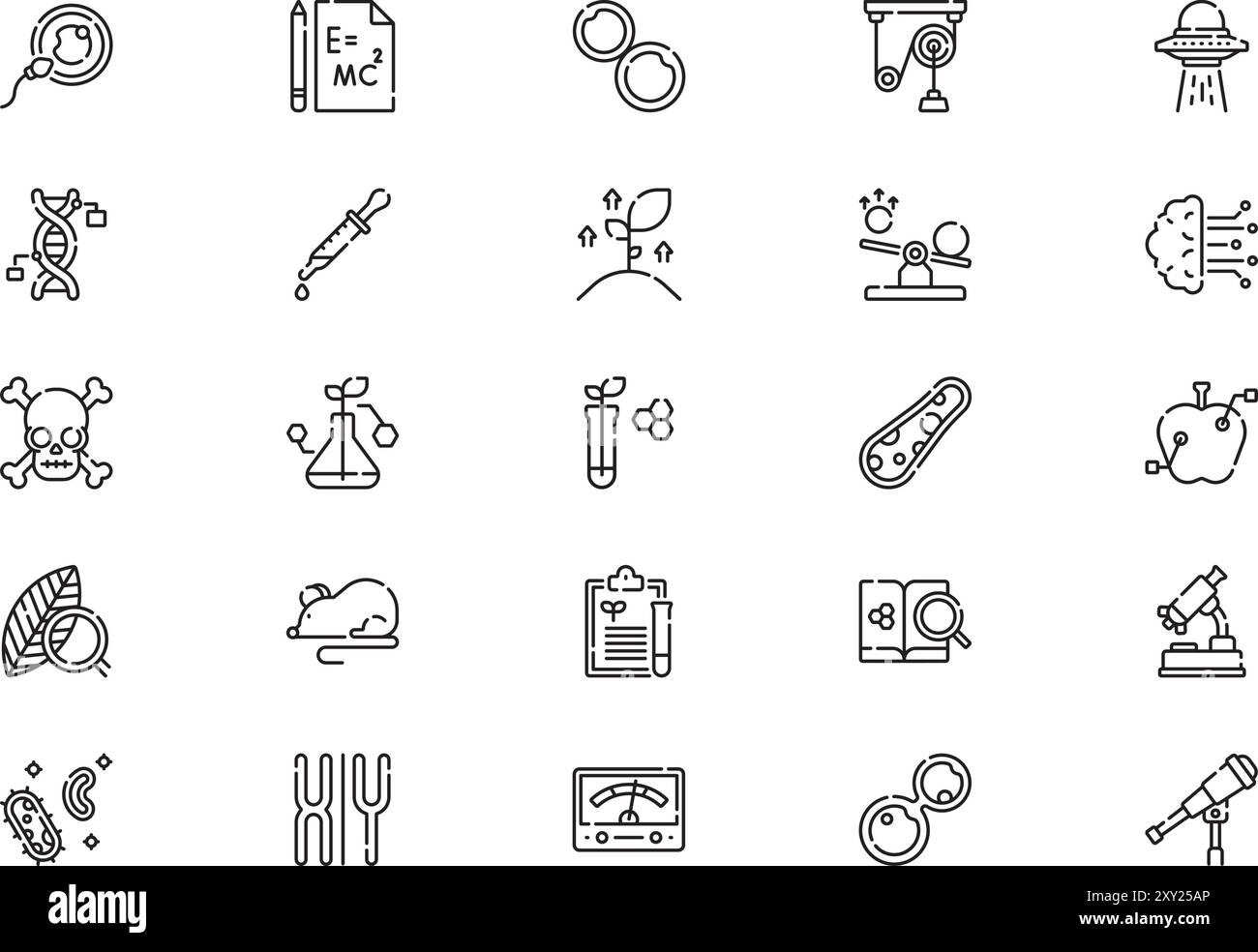 Science icons collection is a vector illustration with editable stroke ...