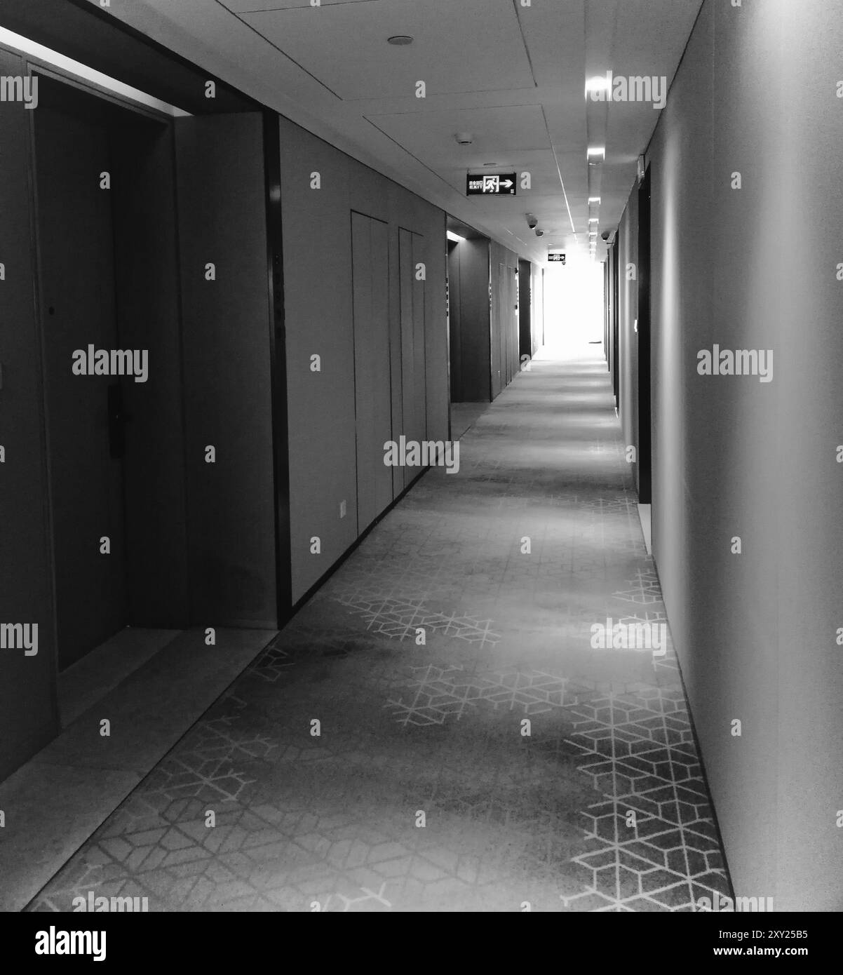 Empty exit sign Black and White Stock Photos & Images - Alamy