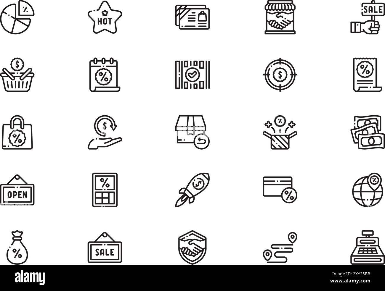 Sales icons collection is a vector illustration with editable stroke ...