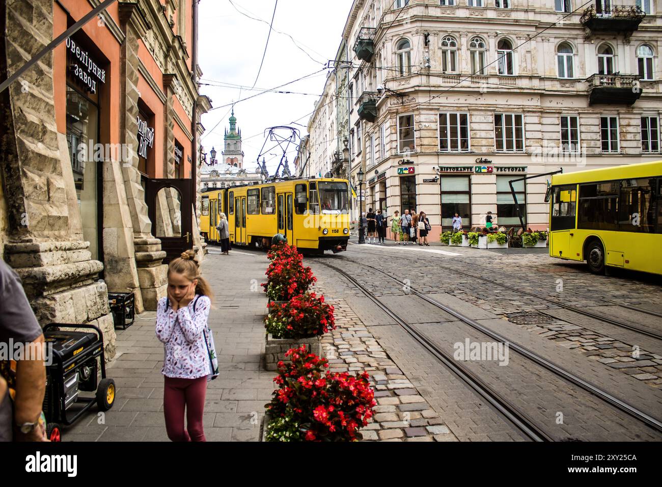 Lviv, Ukraine, August 27, 2024 Lviv tram continues to operate while the ...