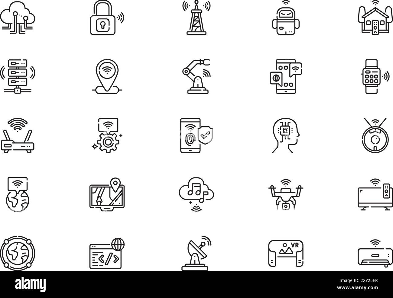 Internet technology icons collection is a vector illustration with ...