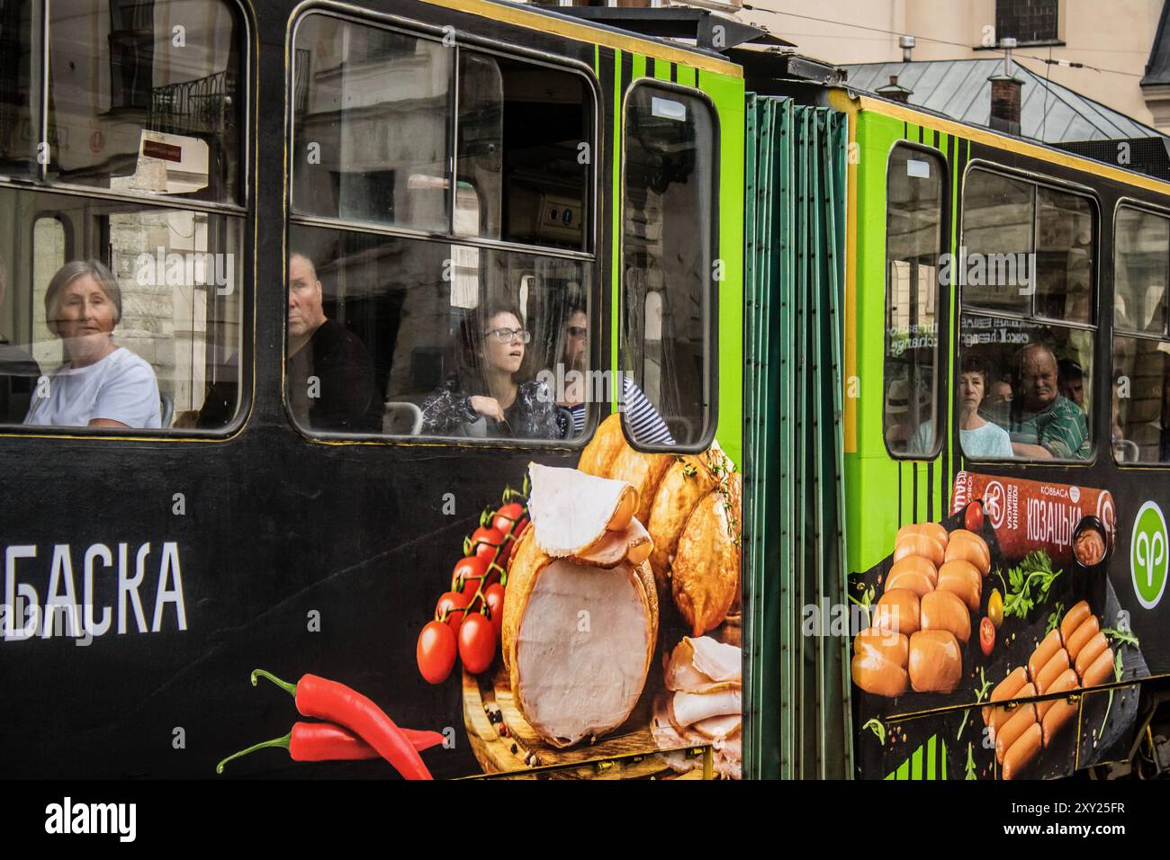 Lviv, Ukraine, August 27, 2024 Lviv tram continues to operate while the ...