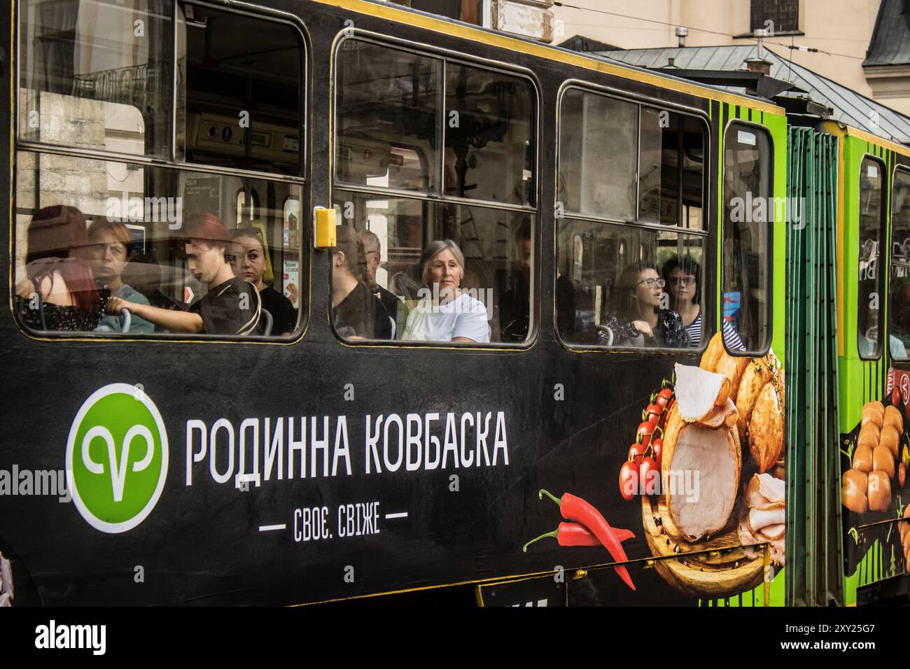 Lviv, Ukraine, August 27, 2024 Lviv tram continues to operate while the ...