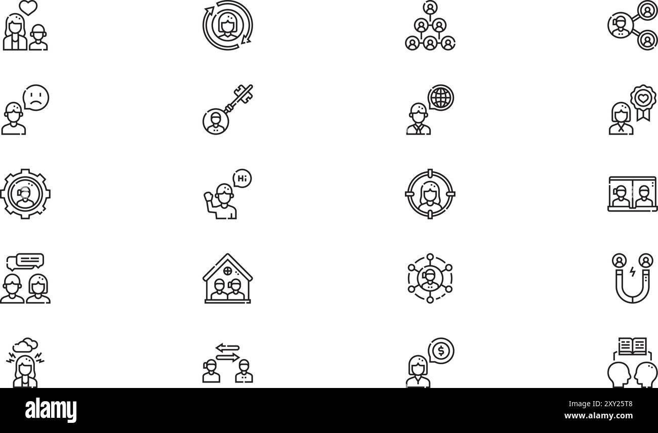 Human relations icons collection is a vector illustration with editable ...