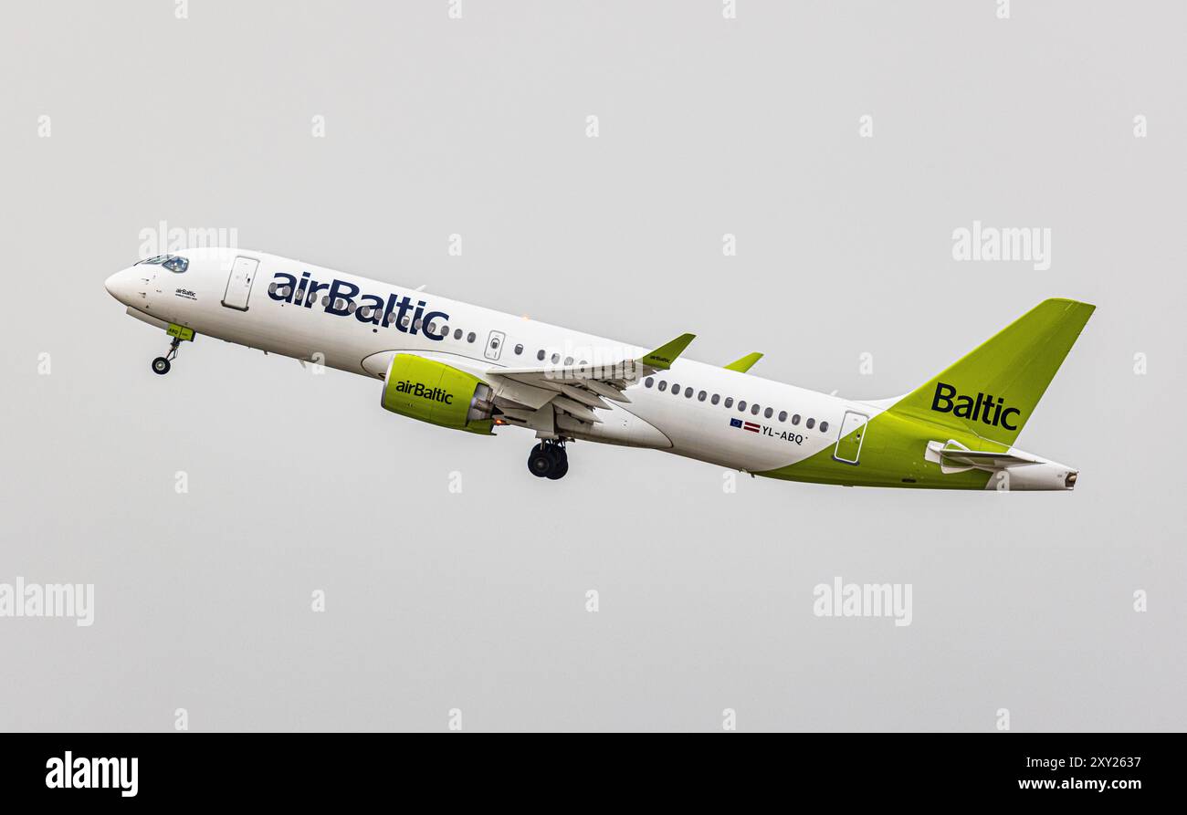 Munich, Germany, 7th Apr 2024: An Airbus A220-371 from Air Baltic is in ...