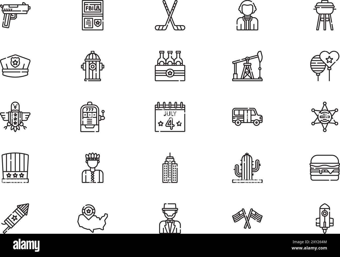 United states of america icons collection is a vector illustration with ...