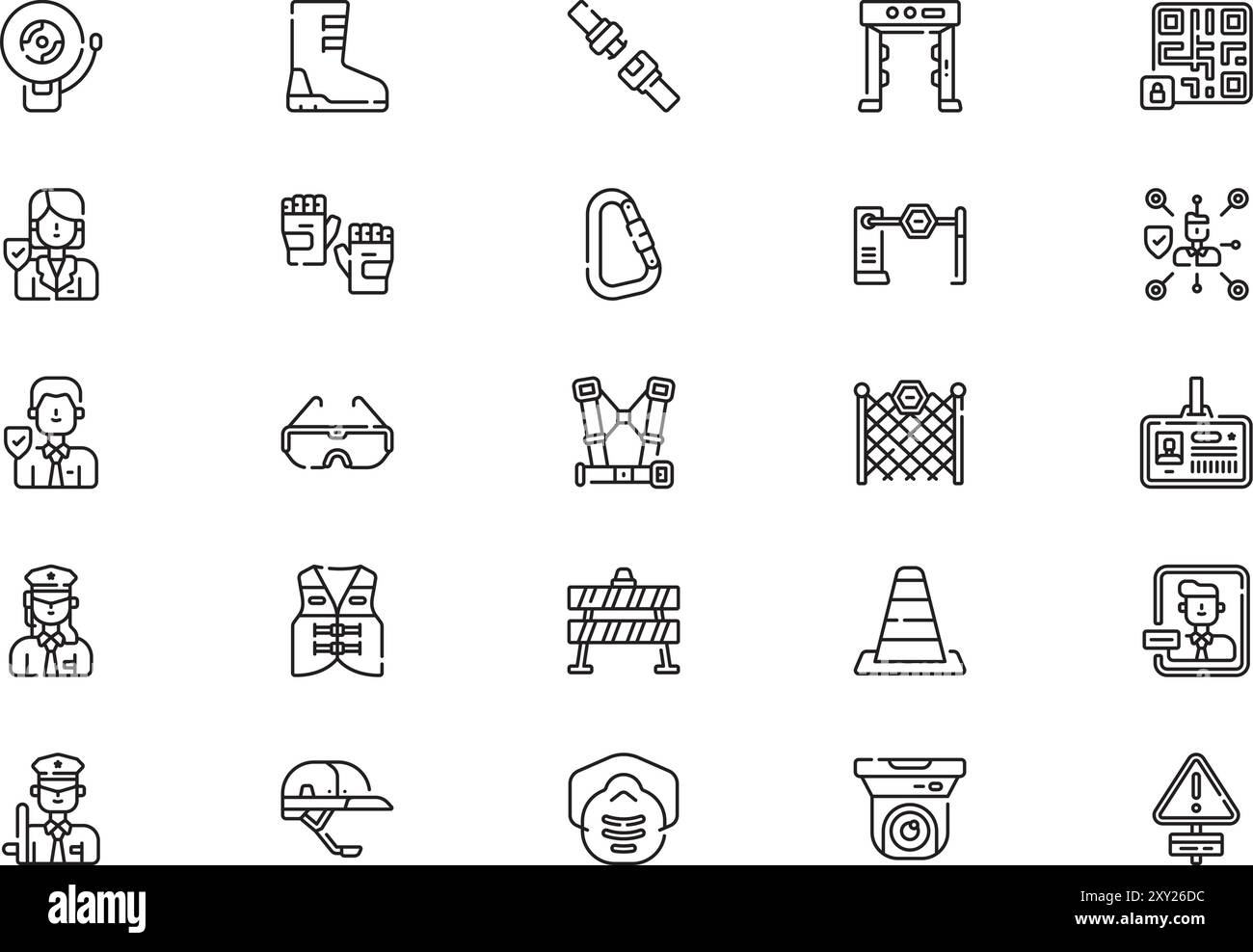 Security at work icons collection is a vector illustration with ...