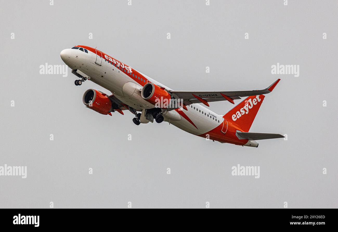 Munich, Germany, 7th Apr 2024: The tail fin of an Airbus A320-251N ...