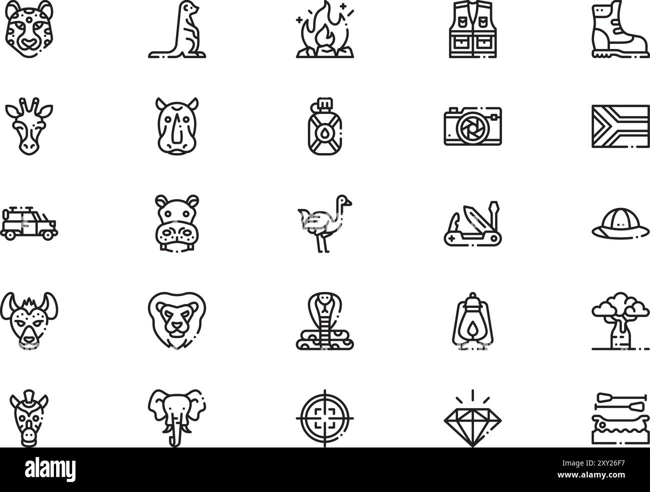 Safari icons collection is a vector illustration with editable stroke ...