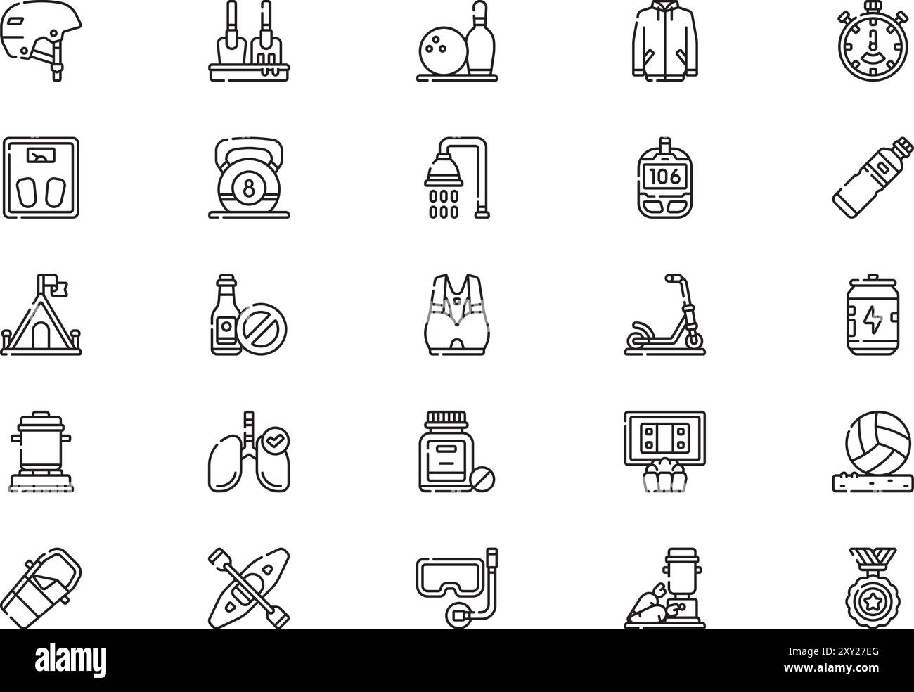 Active lifestyle icons collection is a vector illustration with ...
