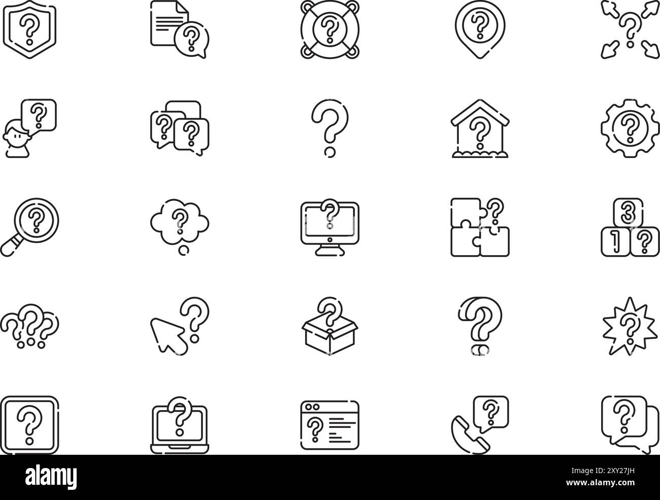 Question icons collection is a vector illustration with editable stroke ...
