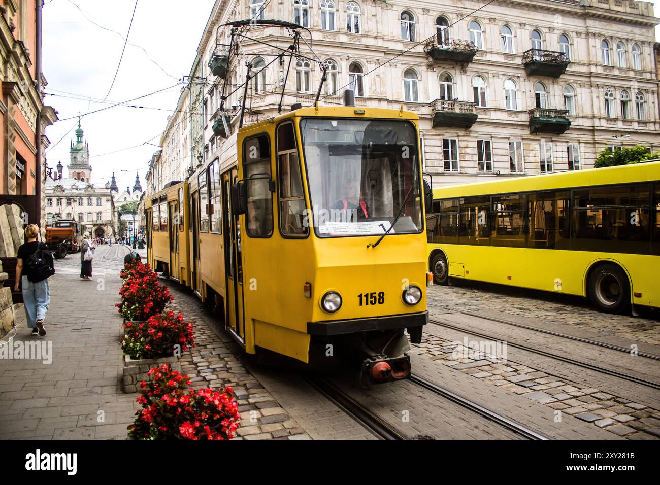 Lviv, Ukraine, August 27, 2024 Lviv tram continues to operate while the ...