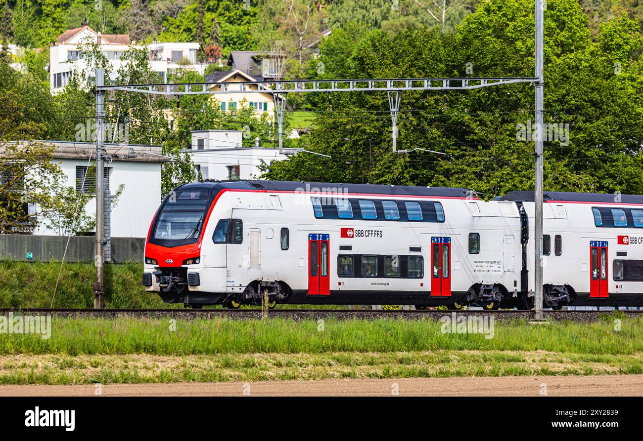 Bassersdorf, Switzerland, 4th May 2024: An IR-Dosto (SBB RABe 512 ...