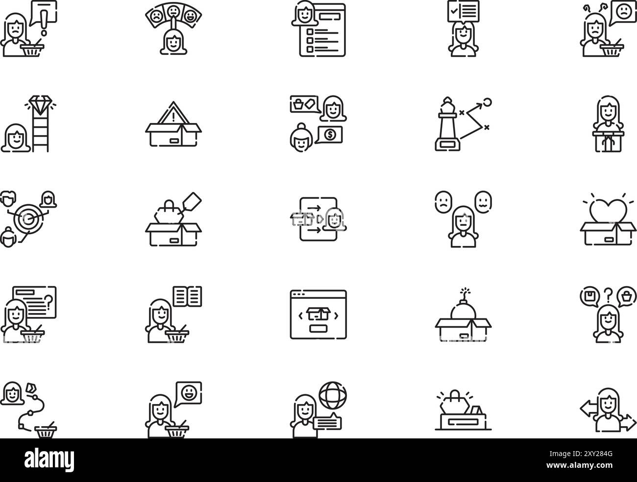 Consumer behavior icons collection is a vector illustration with ...