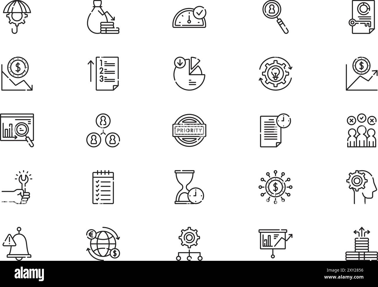 Crisis management icons collection is a vector illustration with ...