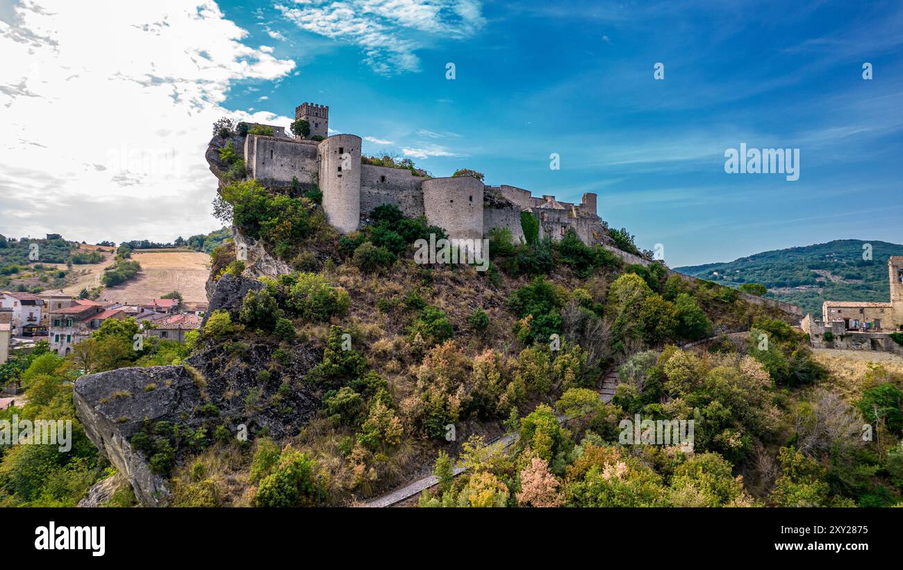 Chieti 2024. Aerial view of Roccascalegna Castle. A fortification of ...