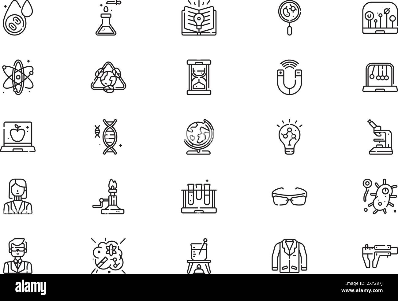 Science fair icons collection is a vector illustration with editable stroke Stock Vector Image ...