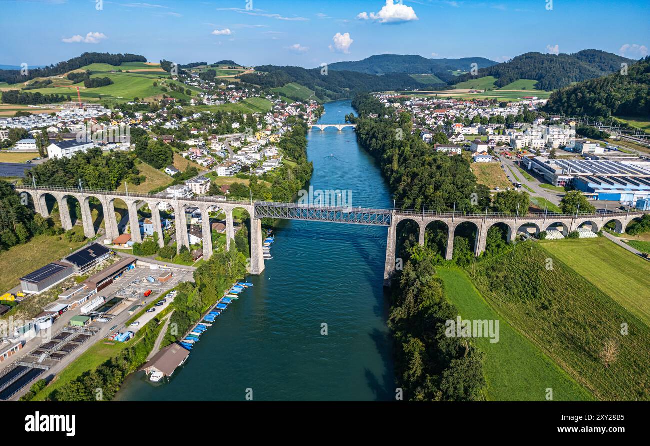 Drone footage above river running hi-res stock photography and images ...