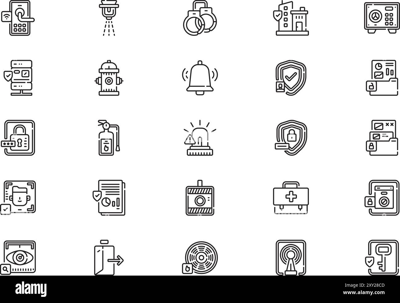 Security at work icons collection is a vector illustration with ...