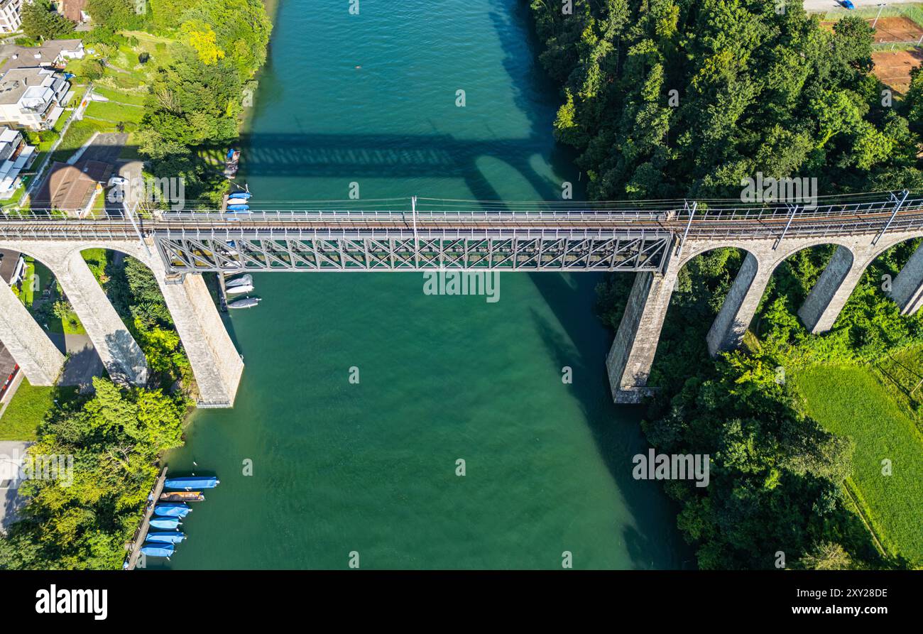 Drone footage above river running hi-res stock photography and images ...