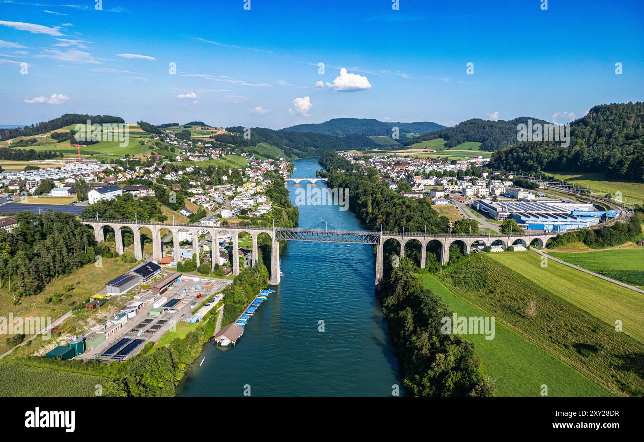 Drone footage above river running hi-res stock photography and images ...