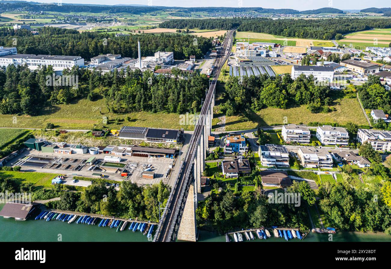 Aerial footage railway bridge over hi-res stock photography and images ...