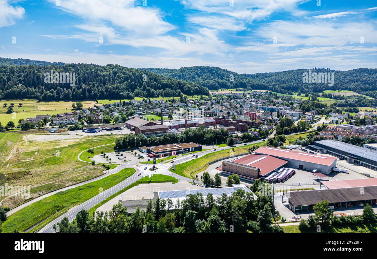 Neftenbach, Switzerland, 21st Jul 2024: Bird's-eye view from the ...