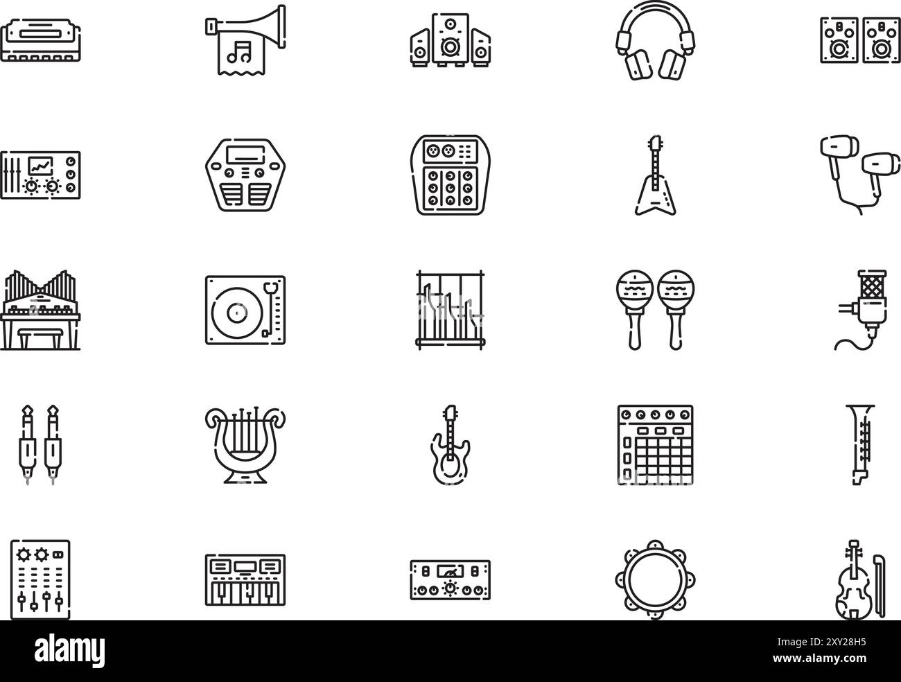 Sound icons collection is a vector illustration with editable stroke ...