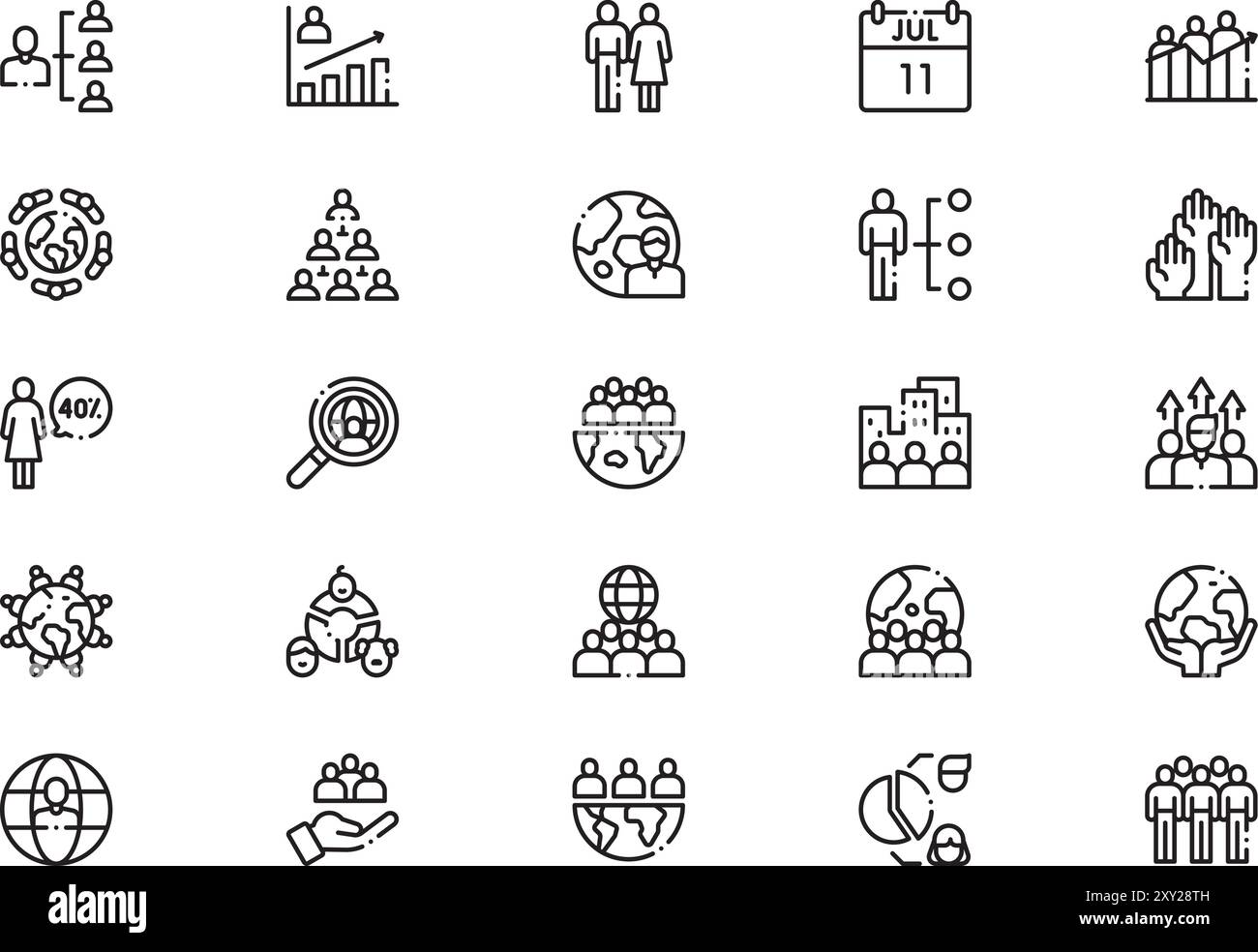 World population icons collection is a vector illustration with ...