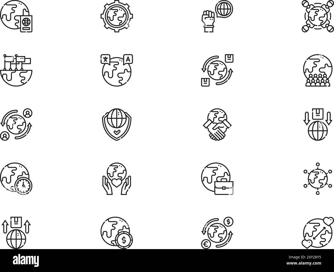 Globalization icons collection is a vector illustration with editable ...