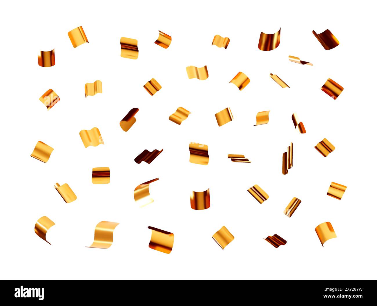 3D party gold confetti set isolated on white Stock Vector Image & Art ...