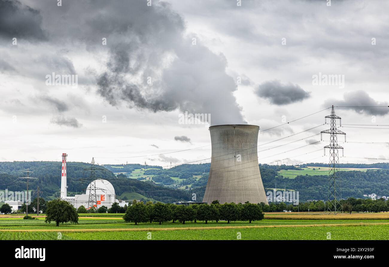 Leibstadt, Switzerland, 23th Jun 2024: View of the Leibstadt nuclear ...