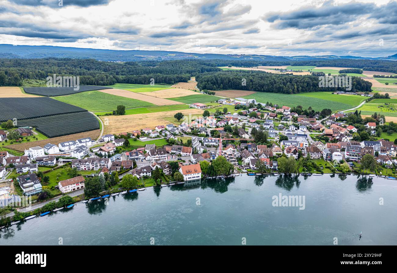 Schlatt, Switzerland, 7th Jul 2024: Bird's-eye view of the German ...