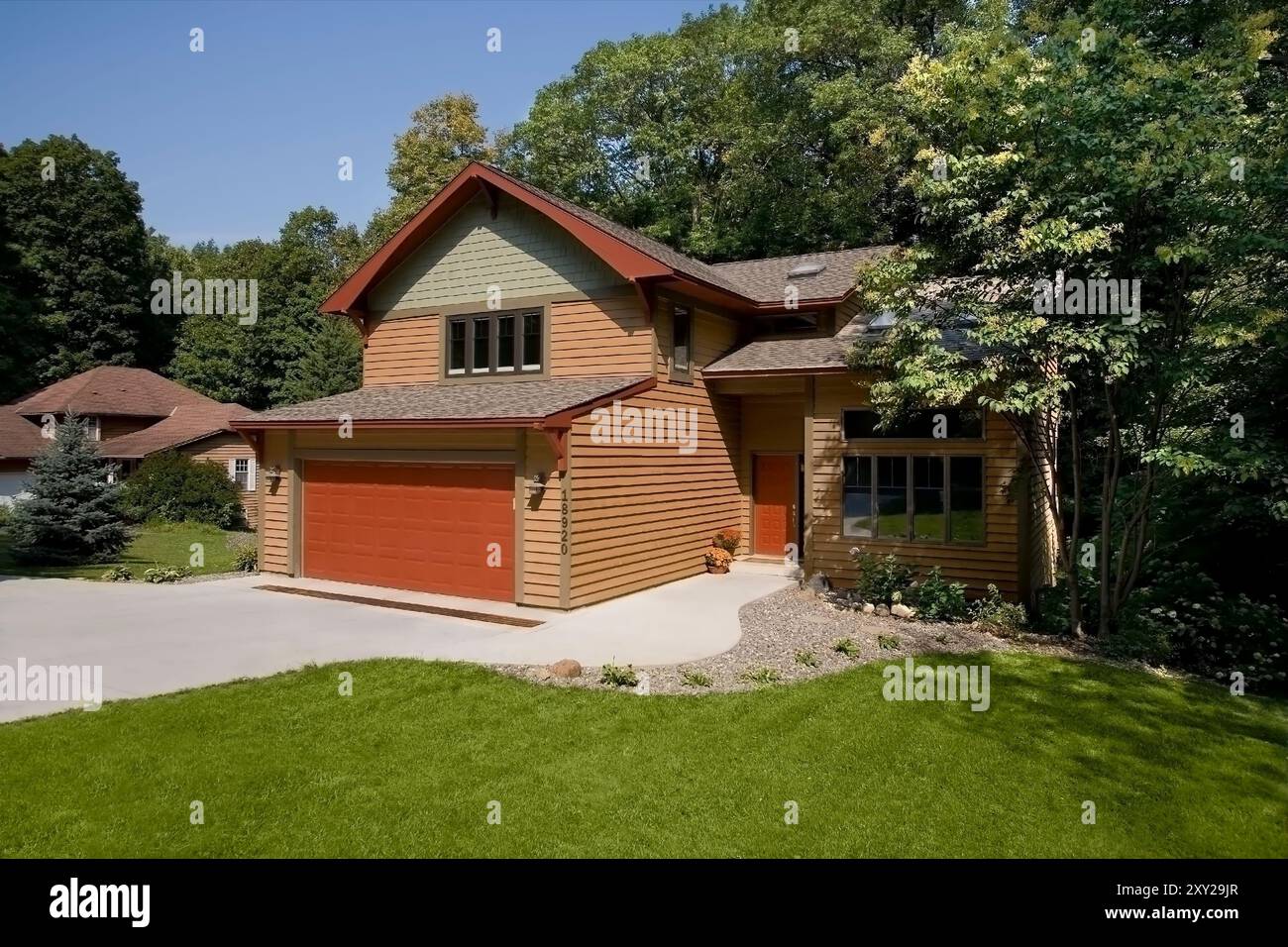 Exterior of remodeled multi-colored house Stock Photo - Alamy