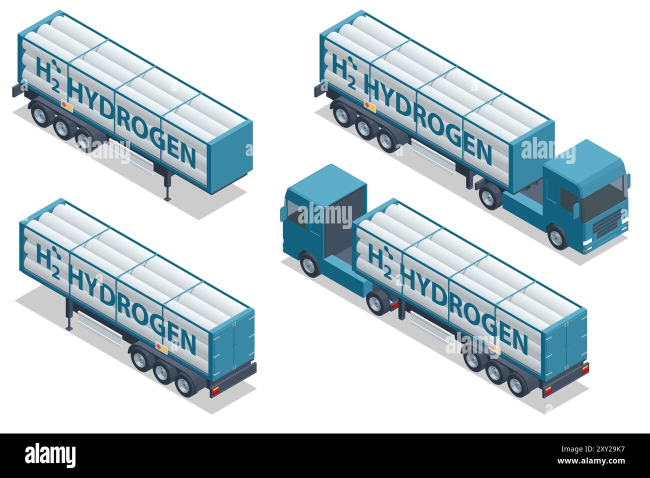 Isometric Hydrogen storage sphere and truck. Isometric Hydrogen fuel ...