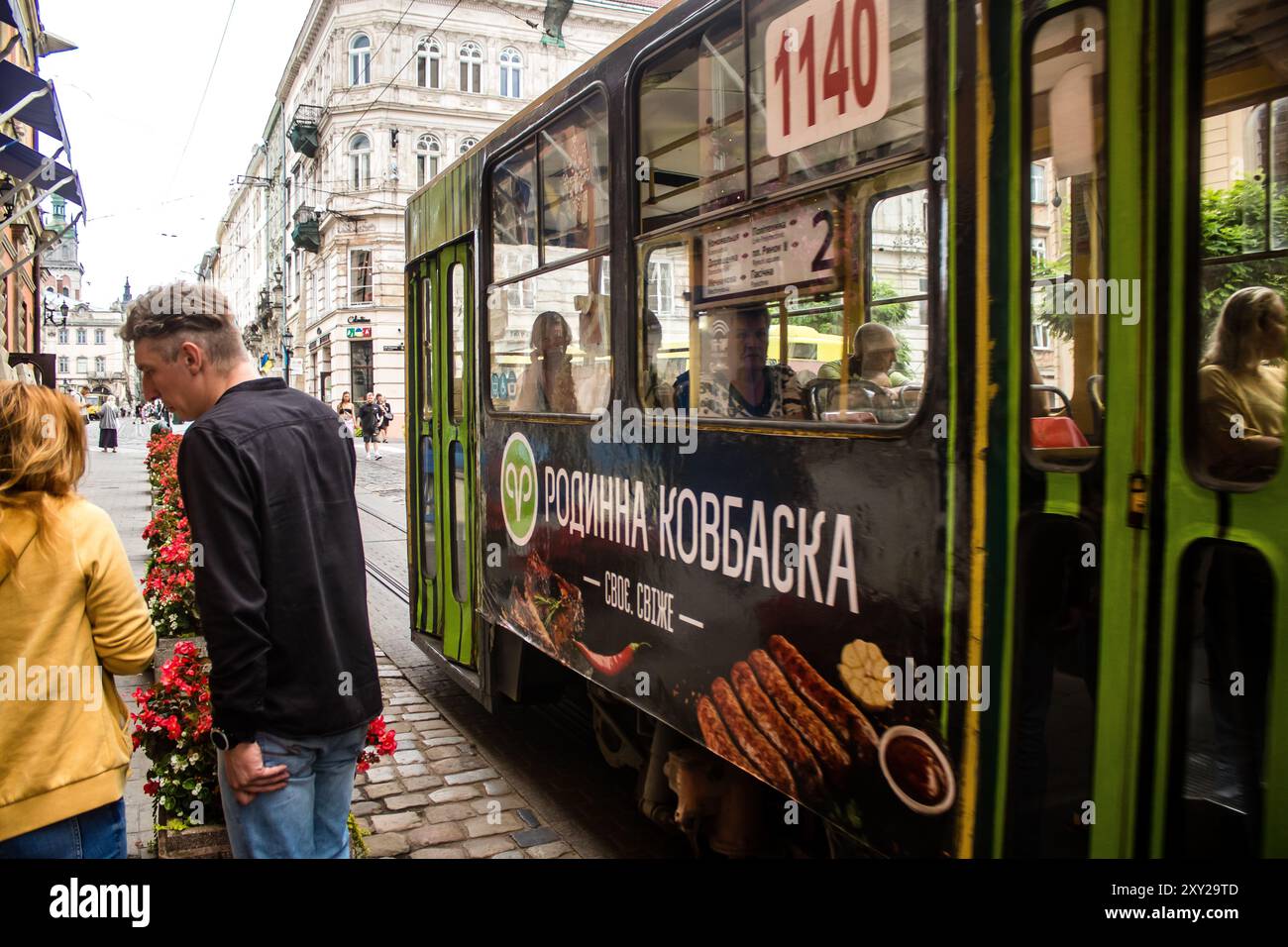 Lviv, Ukraine, August 27, 2024 Lviv tram continues to operate while the ...
