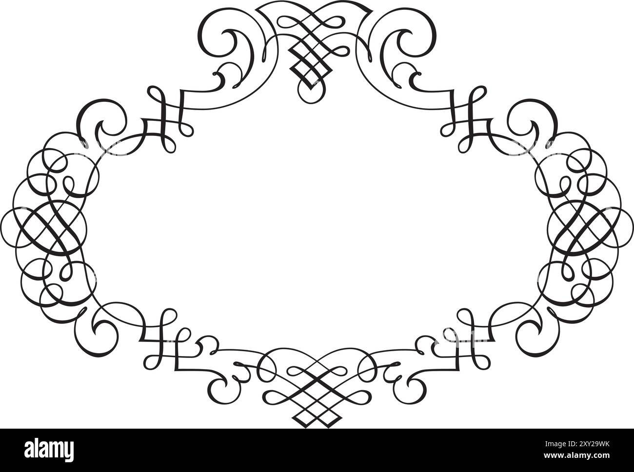 Vintage forged floral classic calligraphic retro vignette scroll frames ...