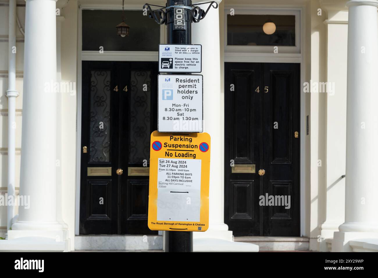 Residential street parking suspension notice for Notting Hill Carnival ...