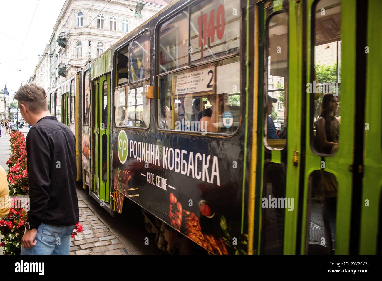 Lviv, Ukraine, August 27, 2024 Lviv tram continues to operate while the ...