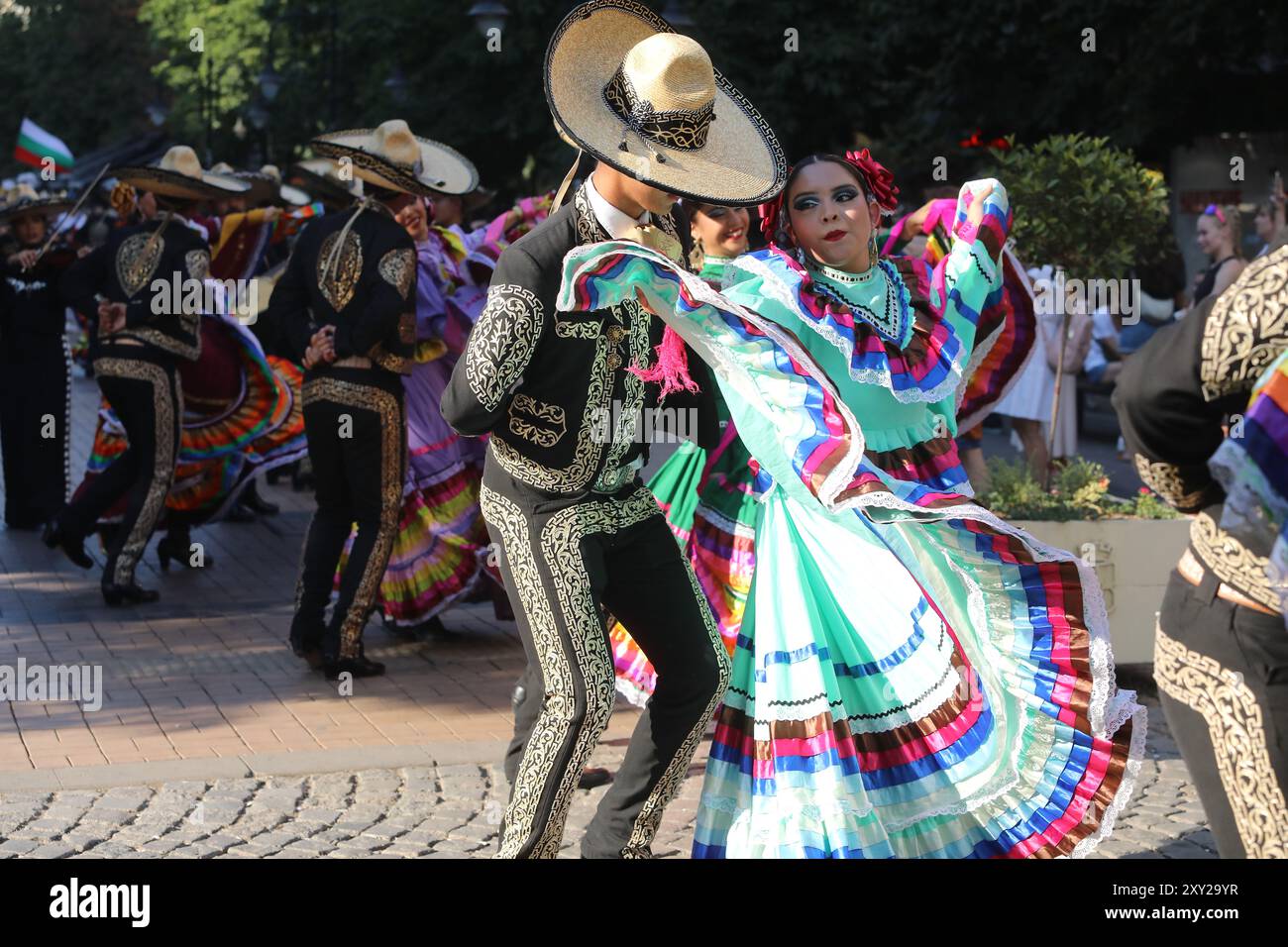Festive procession through the streets of Sofia of participants in the Vitosha International ...