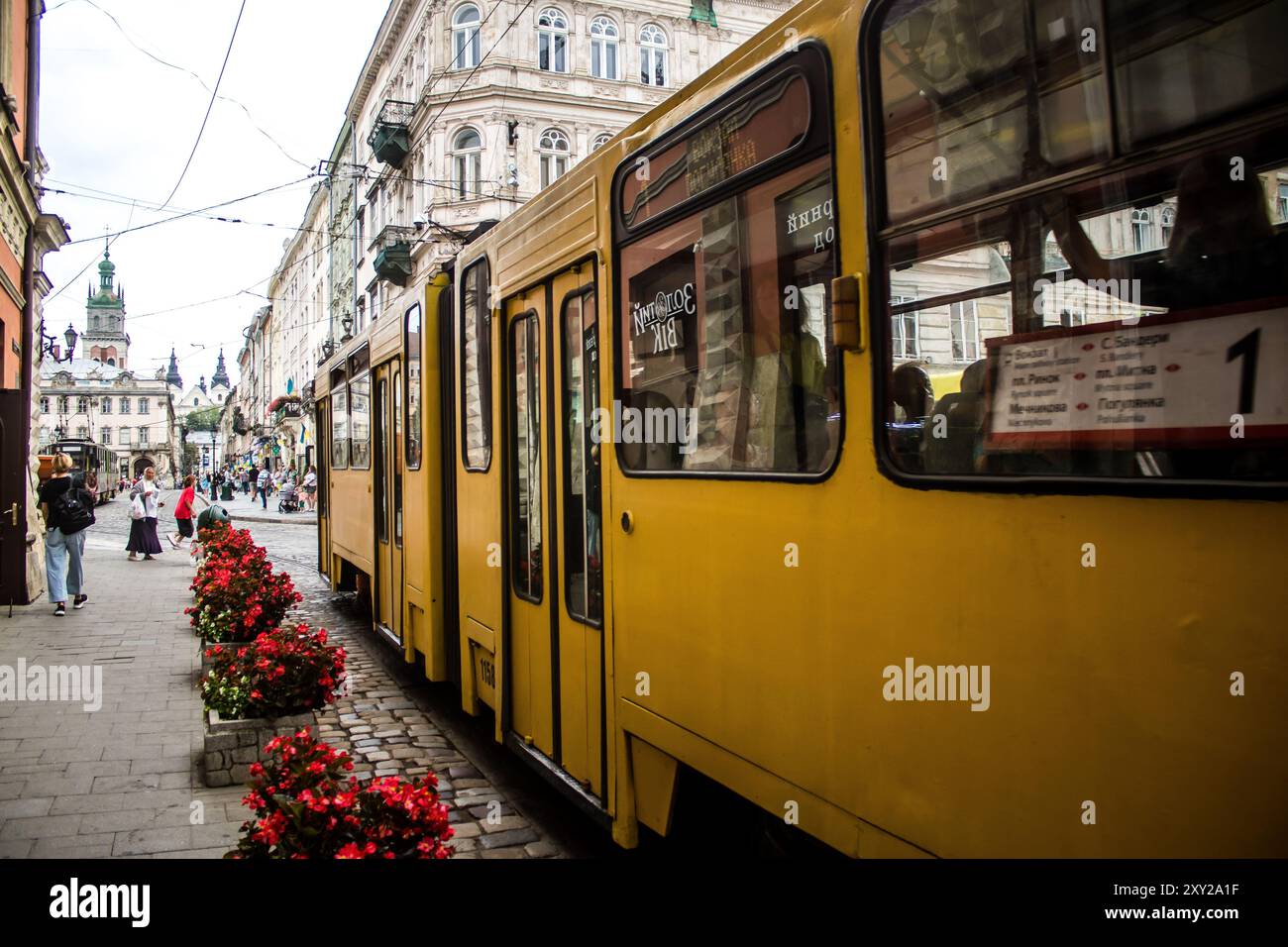 Lviv, Ukraine, August 27, 2024 Lviv tram continues to operate while the ...