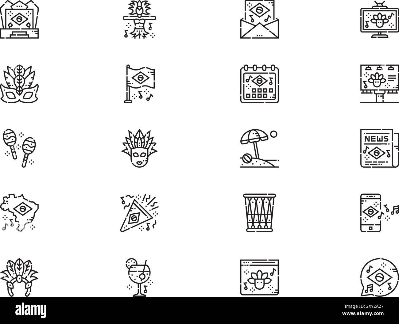 Brazilian carnival icons collection is a vector illustration with ...