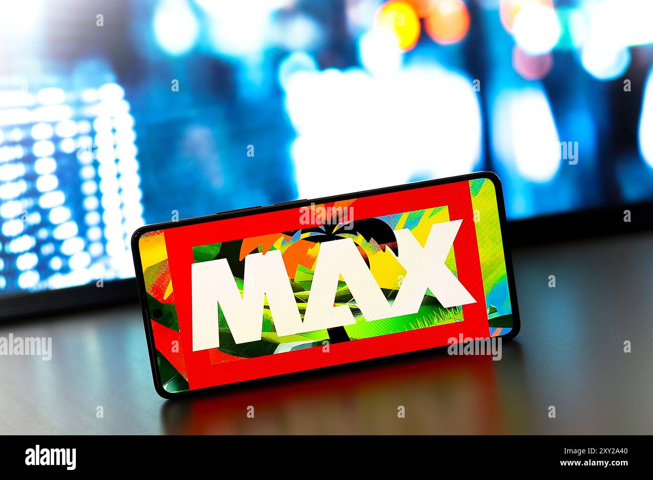 In this photo illustration, the Adobe MAX logo is displayed on a ...