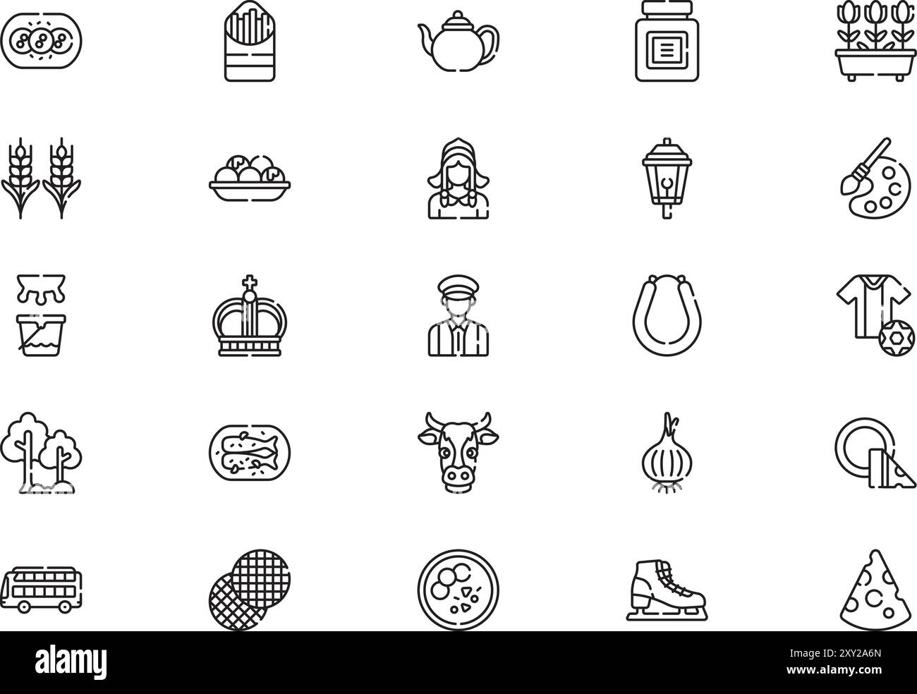 Amsterdam icons collection is a vector illustration with editable ...