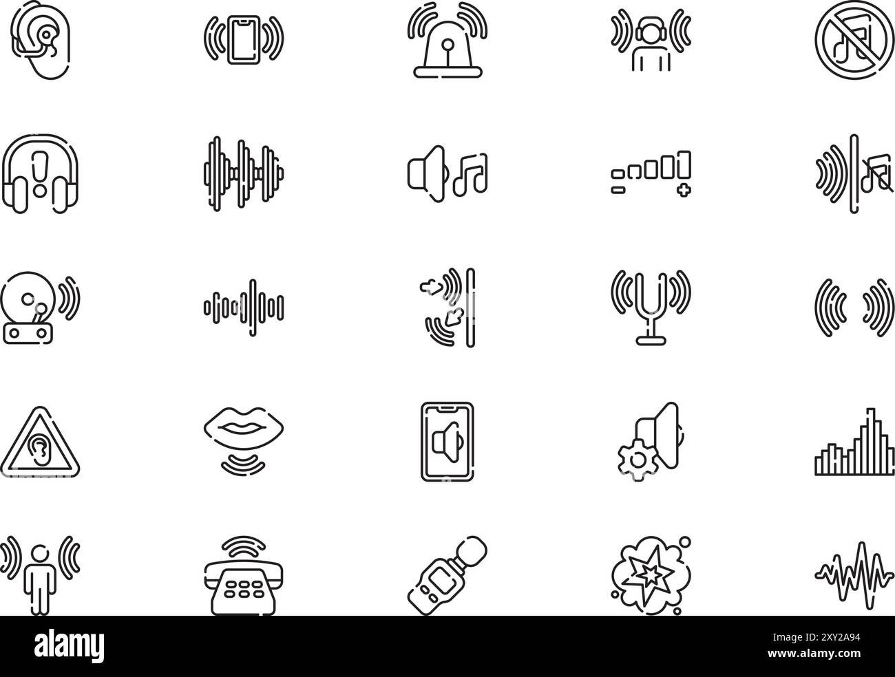 Sound and noise icons collection is a vector illustration with editable ...