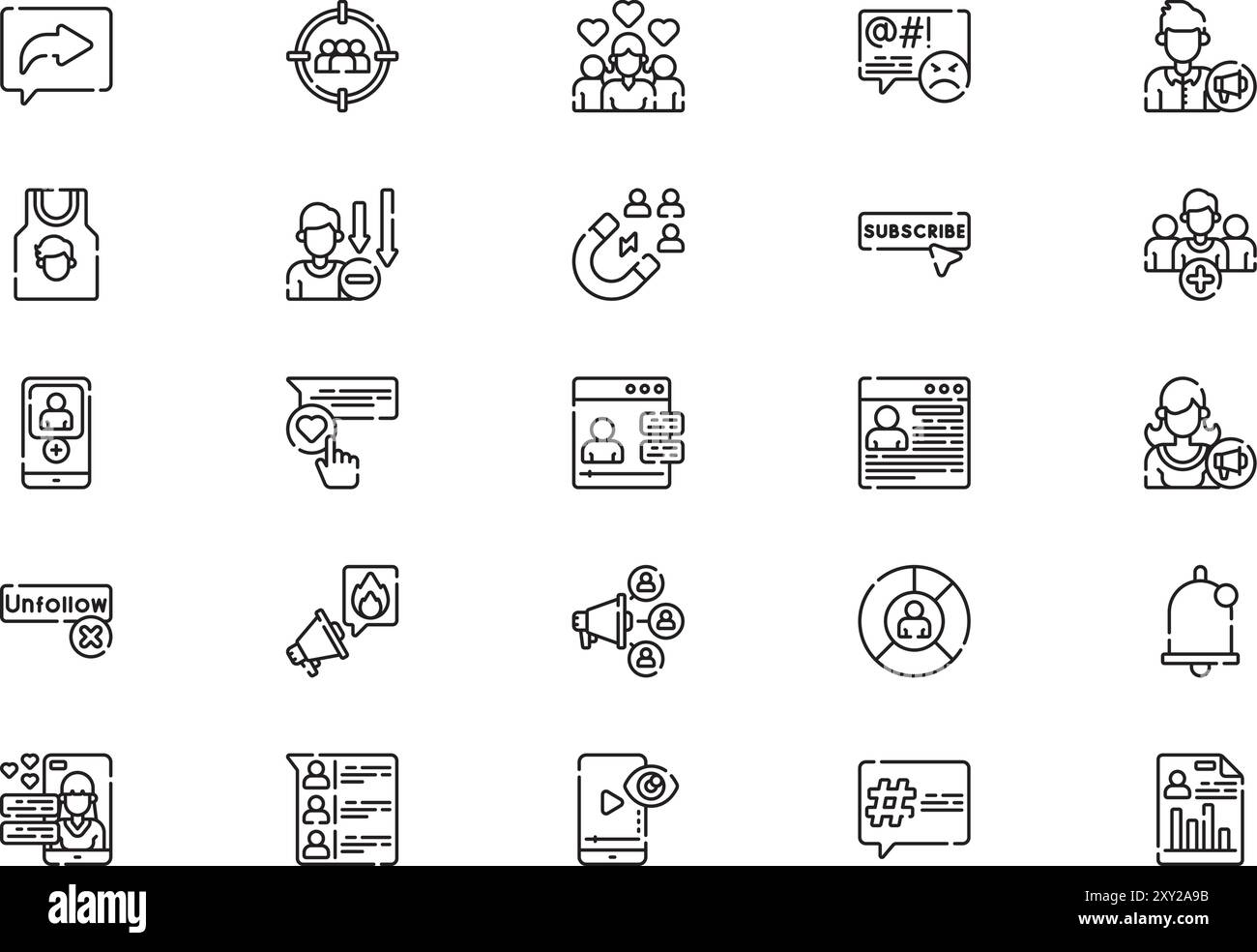 Followers icons collection is a vector illustration with editable ...